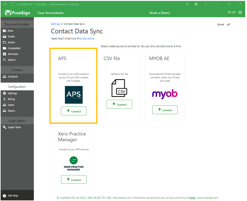 APS Contacts+ Contact Data Sync