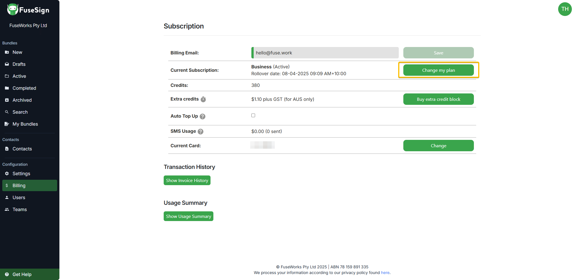 Subscription, Credits, and Billing