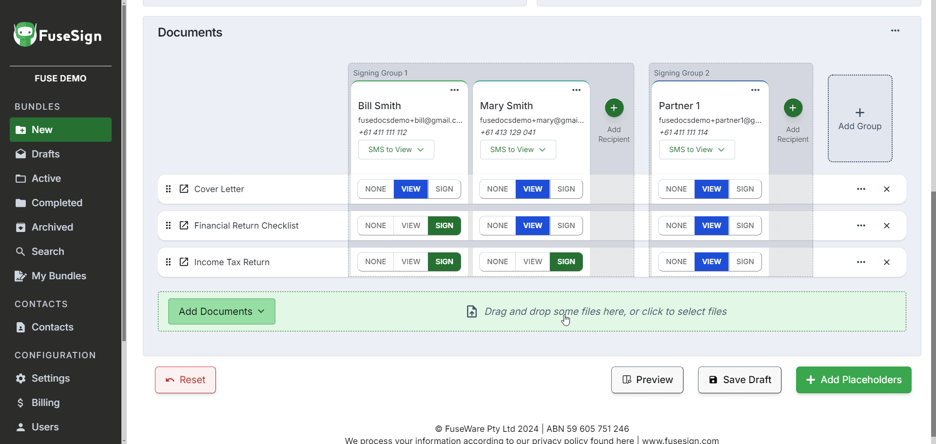 Signature Placement Mode